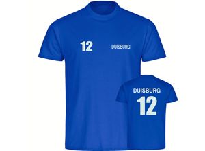 4068859027179 - multifanshop Herren T-Shirt - Duisburg - Trikot Nummer 12 - Druck weiß - Männer