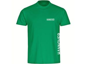 4068859166335 - multifanshop Herren T-Shirt - Hannover - Brust & Seite - Druck weiß - Männer