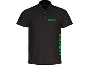 4068859166847 - multifanshop Poloshirt - Hannover - Brust & Seite - Druck grün - Polo