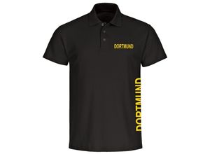 4068859186364 - multifanshop® Poloshirt - Dortmund - Brust & Seite - Druck gelb - Polo