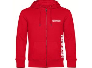 4068859078478 - multifanshop Kapuzen Sweatshirt Jacke - Heidenheim - Brust & Seite - Druck weiß - Sweat