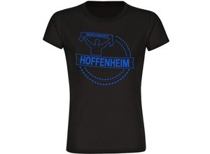 4068859054052 - multifanshop Damen T-Shirt - Hoffenheim - Meine Fankurve - Druck blau - Frauen