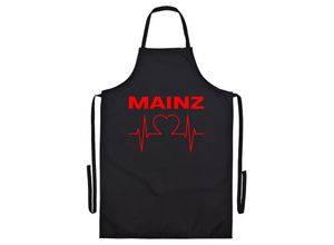 4068859115050 - multifanshop Grillschürze - Mainz - Herzschlag - Druck rot - Schürze