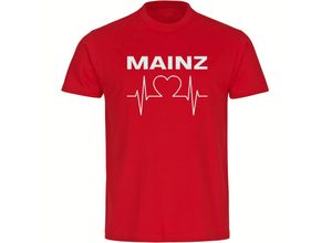 4068859114077 - multifanshop Herren T-Shirt - Mainz - Herzschlag - Druck weiß - Männer 4068859114077 - multifanshop Herren T-Shirt - Mainz - Herzschlag - Druck weiß - Männer