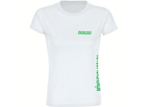 4068859167332 - multifanshop Damen T-Shirt - Mönchengladbach - Brust & Seite - Druck grün - Frauen