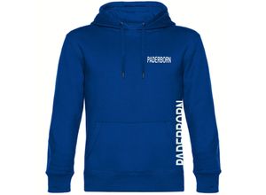 4068859023683 - multifanshop Kapuzen Sweatshirt - Paderborn - Brust & Seite - Druck weiß - Hoodie