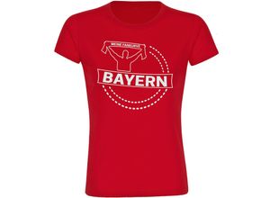 4068859133009 - multifanshop Damen T-Shirt - Bayern - Meine Fankurve - Druck weiß - Frauen
