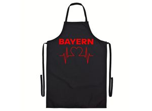 4068859103651 - multifanshop Grillschürze - Bayern - Herzschlag - Druck rot - Schürze