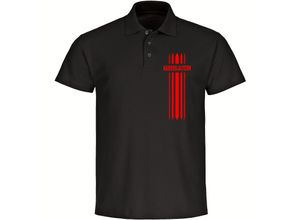4068859125226 - multifanshop Poloshirt - Kaiserslautern - Streifen - Druck rot - Polo