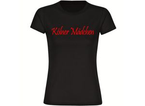 4068859153137 - multifanshop Damen T-Shirt - Köln - Kölner Mädchen - Druck rot - Frauen