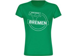 4068859178130 - multifanshop Damen T-Shirt - Bremen - Meine Fankurve - Druck weiß - Frauen