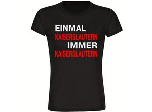4068859144821 - multifanshop Damen T-Shirt - Kaiserslautern - Einmal Immer - Druck rot - Frauen