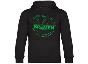 4068859178406 - multifanshop Kapuzen Sweatshirt - Bremen - Meine Fankurve - Druck grün - Hoodie