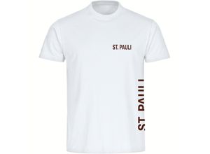4068859190958 - multifanshop Herren T-Shirt - St Pauli - Brust & Seite - Druck braun - Männer