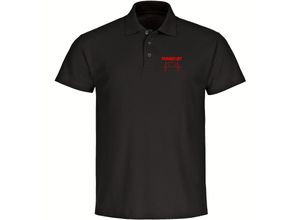 4068859106416 - multifanshop Poloshirt - Frankfurt - Herzschlag - Druck rot - Polo