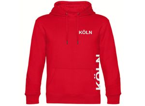 4068859080822 - multifanshop Kapuzen Sweatshirt - Köln - Brust & Seite - Druck weiß - Hoodie