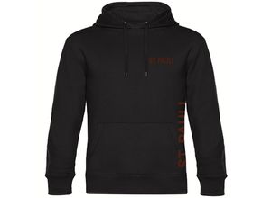 4068859191801 - multifanshop Kapuzen Sweatshirt - St Pauli - Brust & Seite - Druck braun - Hoodie