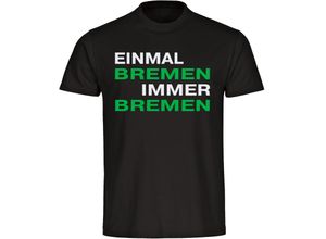 4068859180386 - multifanshop Herren T-Shirt - Bremen - Einmal Immer - Druck grün - Männer