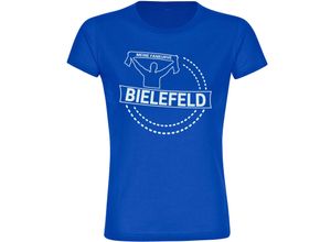 4068859051051 - multifanshop Damen T-Shirt - Bielefeld - Meine Fankurve - Druck weiß - Frauen