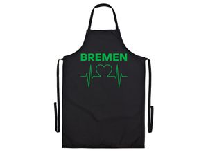 4068859172596 - multifanshop Grillschürze - Bremen - Herzschlag - Druck grün - Schürze 4068859172596 - multifanshop Grillschürze - Bremen - Herzschlag - Druck grün - Schürze