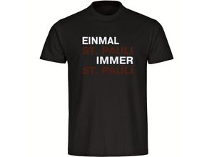 4068859196097 - multifanshop Herren T-Shirt - St Pauli - Einmal Immer - Druck braun - Männer