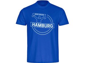 4068859007430 - multifanshop Herren T-Shirt - Hamburg - Meine Fankurve - Druck weiß - Männer