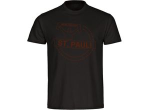 4068859195182 - multifanshop Herren T-Shirt - St Pauli - Meine Fankurve - Druck braun - Männer
