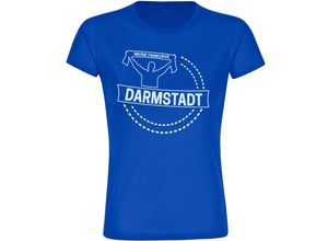 4068859052560 - multifanshop Damen T-Shirt - Darmstadt - Meine Fankurve - Druck weiß - Frauen