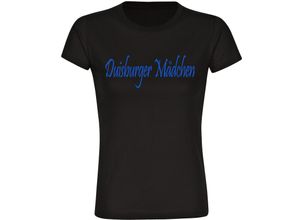 4068859062408 - multifanshop Damen T-Shirt - Duisburg - Duisburger Mädchen - Druck blau - Frauen