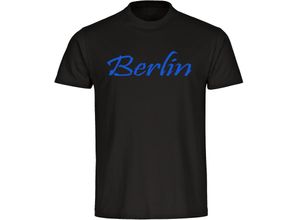 4068859064693 - multifanshop Herren T-Shirt - Berlin blau - Schriftzug - Druck blau - Männer