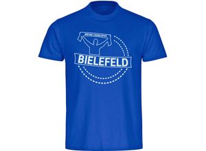 4068859050979 - multifanshop Herren T-Shirt - Bielefeld - Meine Fankurve - Druck weiß - Männer