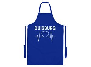 4068859037390 - multifanshop Grillschürze - Duisburg - Herzschlag - Druck weiß - Schürze