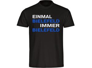 4068859057268 - multifanshop Kinder T-Shirt - Bielefeld - Einmal Immer - Druck blau - Kind