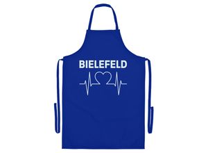 4068859033972 - multifanshop Grillschürze - Bielefeld - Herzschlag - Druck weiß - Schürze