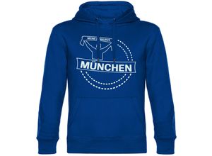 4068859055981 - multifanshop Kapuzen Sweatshirt - München blau - Meine Fankurve - Druck weiß - Hoodie