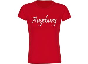 4068859156541 - multifanshop Damen T-Shirt - Augsburg - Schriftzug - Druck weiß - Frauen