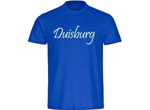 4068859066376 - multifanshop Herren T-Shirt - Duisburg - Schriftzug - Druck weiß - Männer