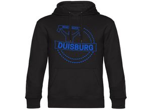 4068859053666 - multifanshop Kapuzen Sweatshirt - Duisburg - Meine Fankurve - Druck blau - Hoodie