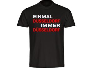 4068859144005 - multifanshop Herren T-Shirt - Düsseldorf - Einmal Immer - Druck rot - Männer