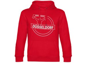 4068859134877 - multifanshop Kapuzen Sweatshirt - Düsseldorf - Meine Fankurve - Druck weiß - Hoodie