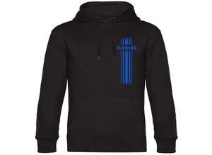 4068859046279 - multifanshop Kapuzen Sweatshirt - Duisburg - Streifen - Druck blau - Hoodie