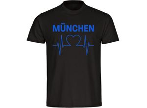 4068859039738 - multifanshop Herren T-Shirt - München blau - Herzschlag - Druck blau - Männer
