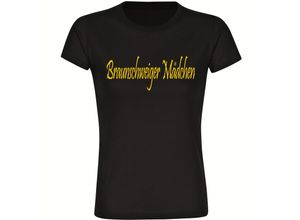 4068859205232 - multifanshop Damen T-Shirt - Braunschweig - Braunschweiger Mädchen - Druck gelb - Frauen