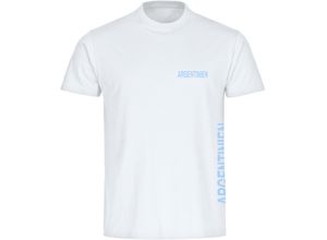 4068859272487 - multifanshop Herren T-Shirt - Argentinien - Brust & Seite - Druck hellblau - Männer