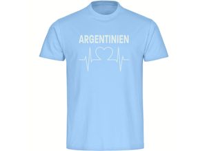 4068859273118 - multifanshop Herren T-Shirt - Argentinien - Herzschlag - Druck weiß - Männer