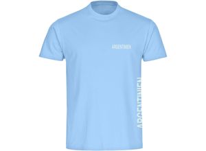 4068859272548 - multifanshop Herren T-Shirt - Argentinien - Brust & Seite - Druck weiß - Männer