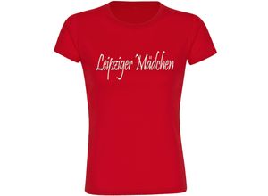 4068859153649 - multifanshop Damen T-Shirt - Leipzig - Leipziger Mädchen - Druck weiß - Frauen