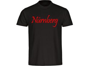 4068859161682 - multifanshop Herren T-Shirt - Nürnberg - Schriftzug - Druck rot - Männer