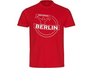 4068859133665 - multifanshop Herren T-Shirt - Berlin rot - Meine Fankurve - Druck weiß - Männer