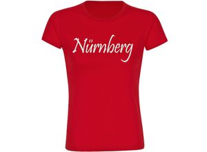 4068859161897 - multifanshop Damen T-Shirt - Nürnberg - Schriftzug - Druck weiß - Frauen